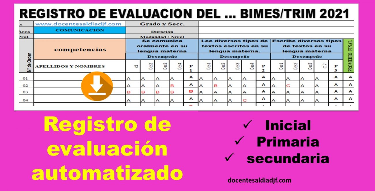 Registro De Evaluación Automatizado Para Inicial Primaria Y Secundaria 2019