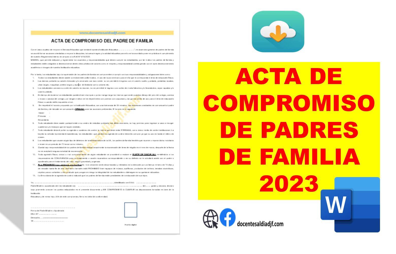 Modelos De Acta De Compromiso Para Padres De Familia Animados