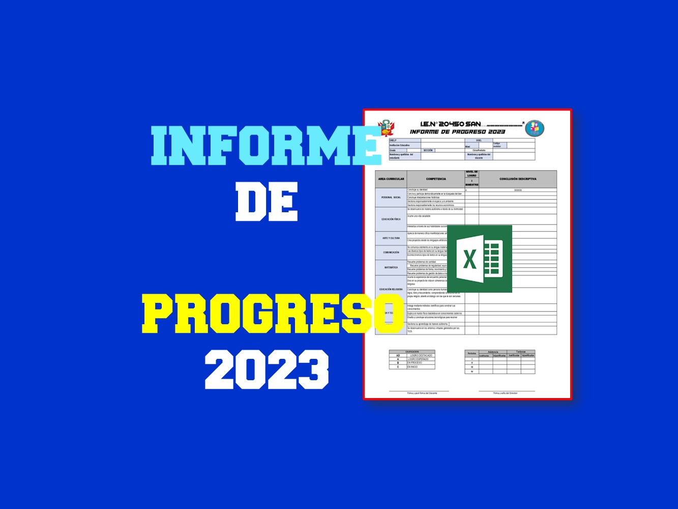Informe de progreso del estudiante de primaria - Docentes al Dia DJF